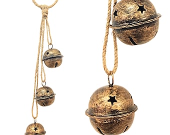 Brass Ringing Jingle Bell 4 Cone Bell Cluster Handmade Metal Harmony ...