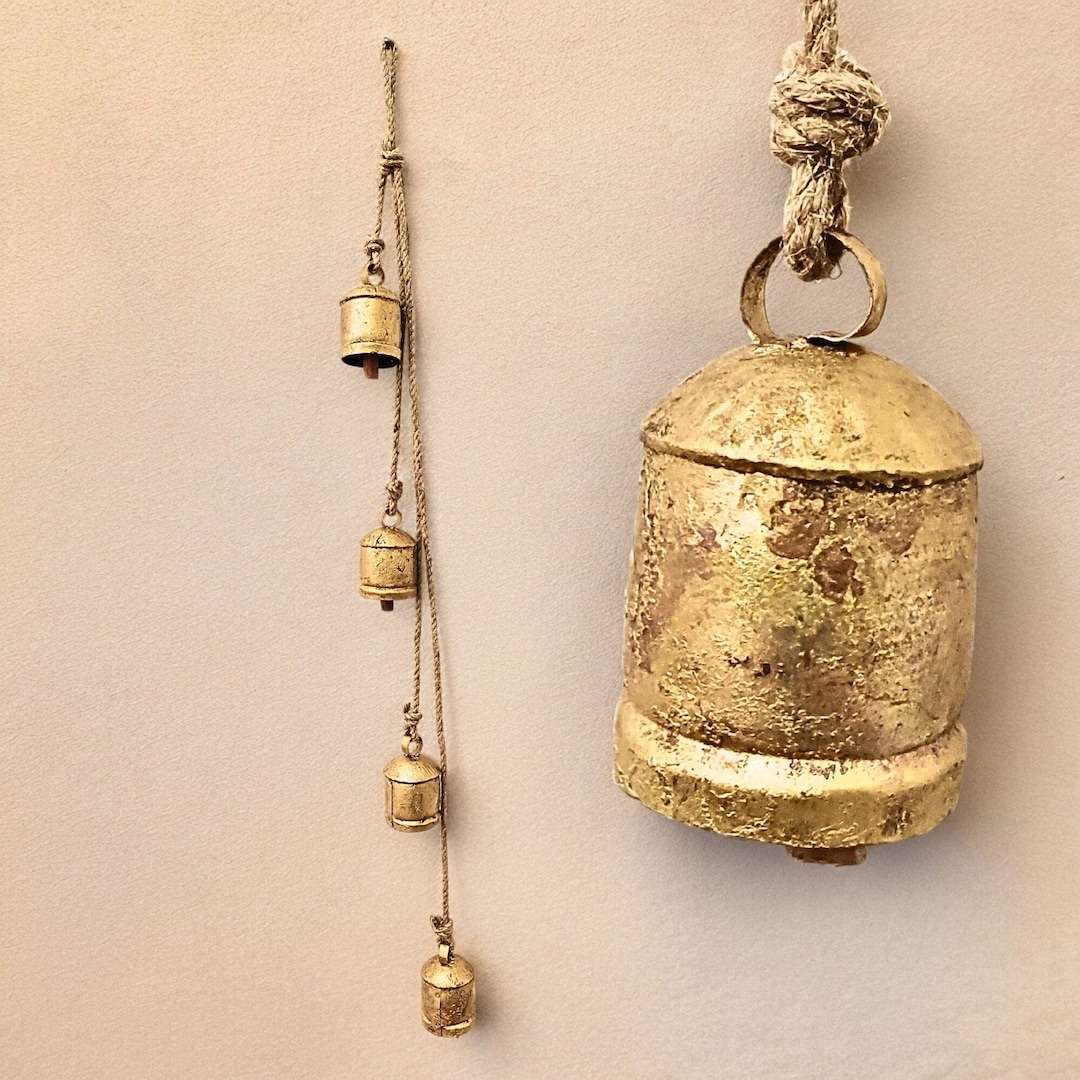 Brass Original Jingle Bell Cluster of 4 Bells Handmade Metal Harmony ...