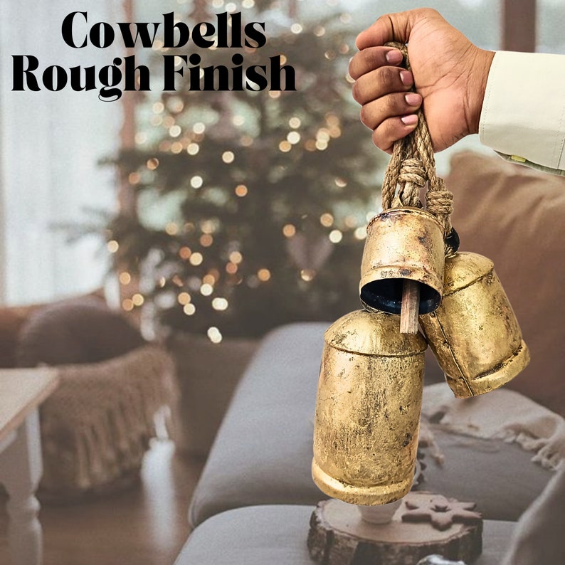 Rustic Jingle Bells Set: Handmade Brass Finish Christmas Decor - Etsy