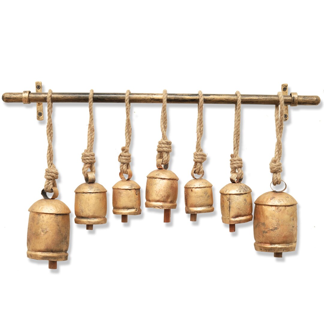 Handicrafts Giant Vintage Rustic Tin Metal Harmony Cow Bells Complete ...