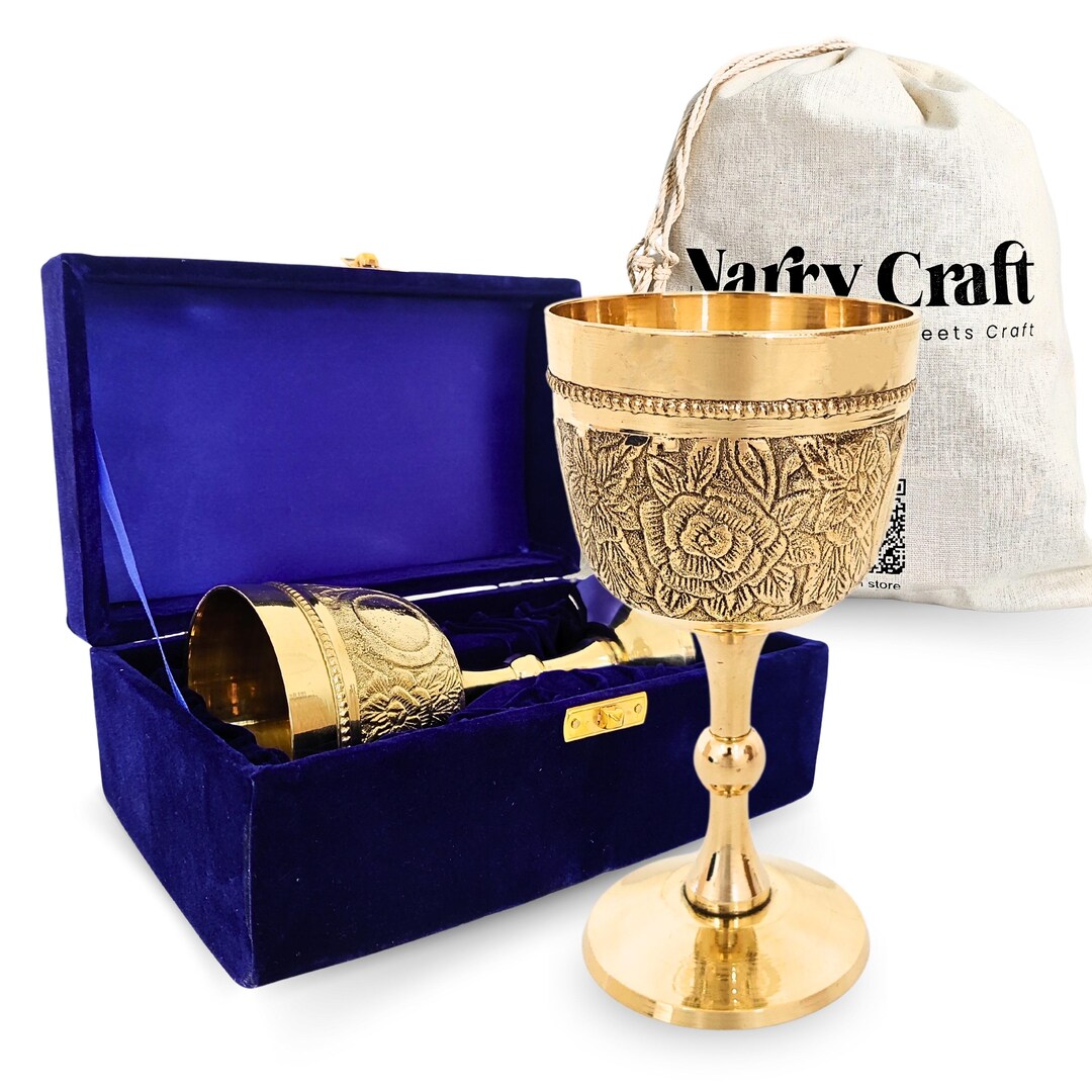 Personalized Handmade Brass Goblet Communion Cup Handmade Wine Glass ...
