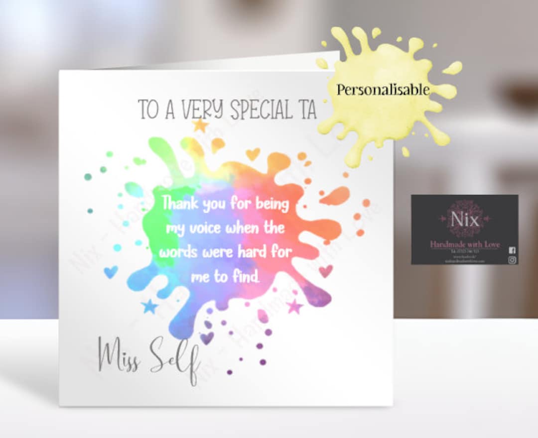 Neurodiverse, Autism Thank You Card, Thank You Teacher, End of Year ...