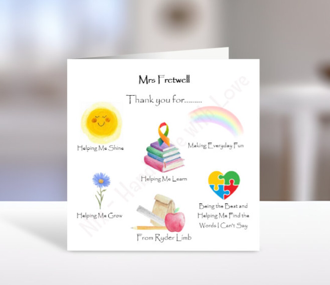 Neurodiverse, Autism Thank You Card, Thank You Teacher, End of Year ...
