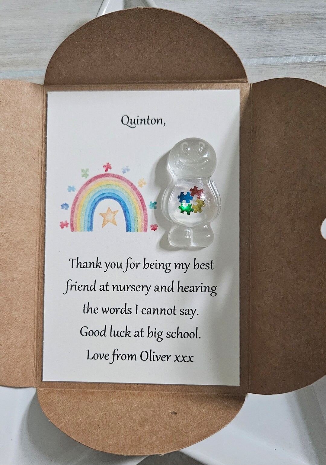 Autism Children's Thank You Keepsake Card, Adhd, Neurodiversity, Asd ...