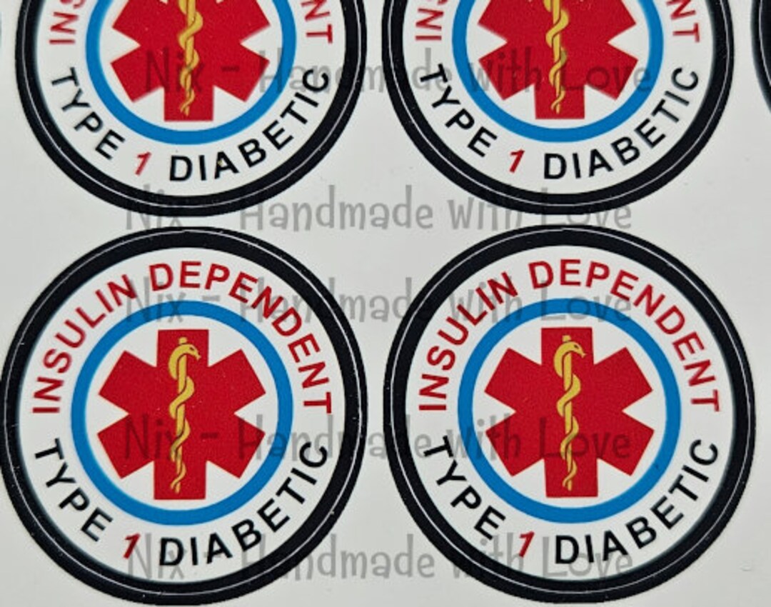 Medical Stickers Insulin Dependent, Type 1, T1 - Etsy UK