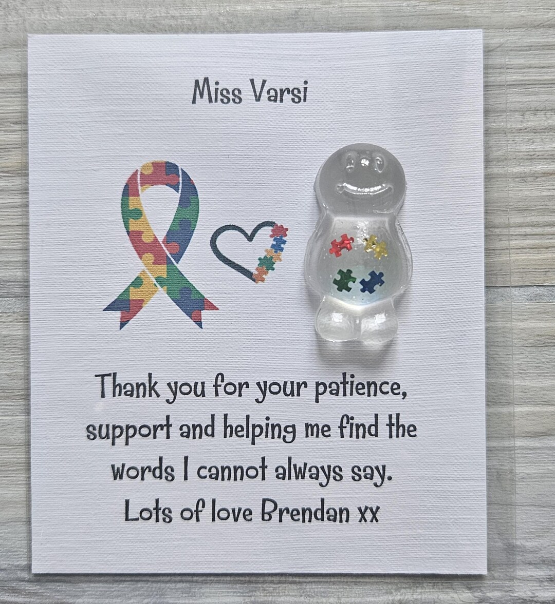 Autism Children's Thank You Keepsake Card, Adhd, Neurodiversity, Asd ...