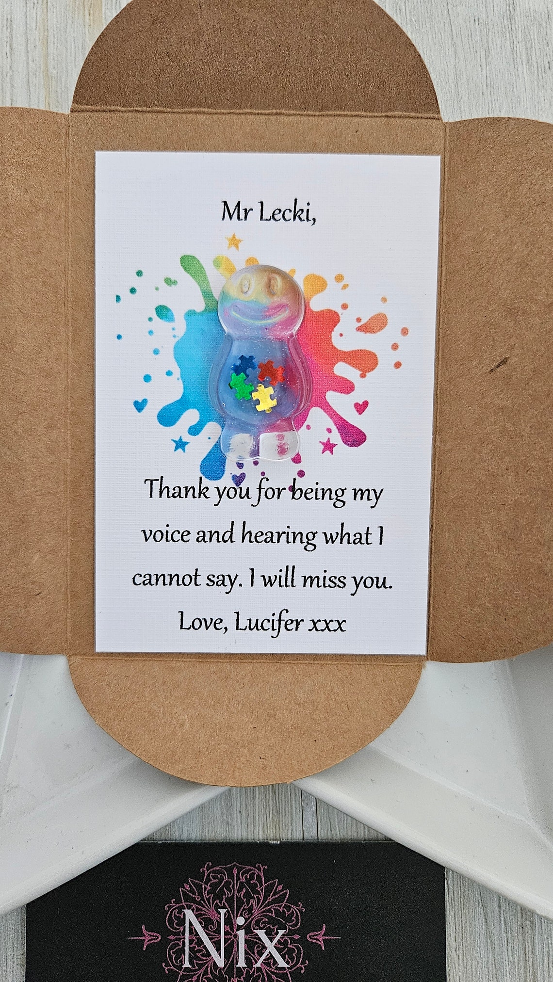 2024 Design Autism Children's Thank You Keepsake Card, Adhd ...