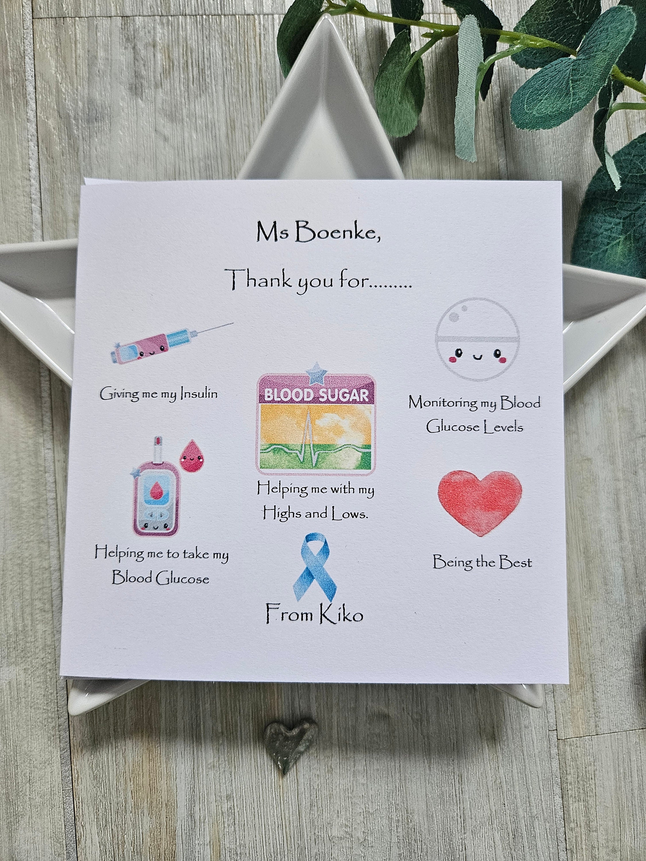 Highs and Lows, Blood Sugar, Diabetes Teacher Thank You Card (helping ...