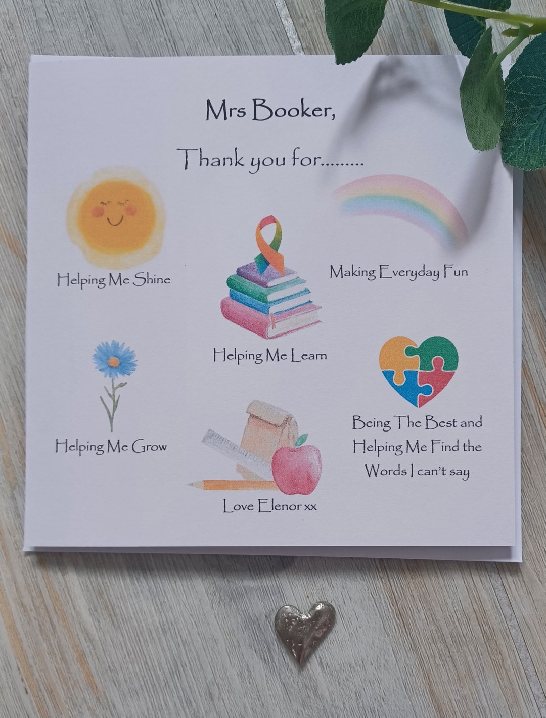 Neurodiverse Autism Thank You Card Thank You Teacher End of - Etsy