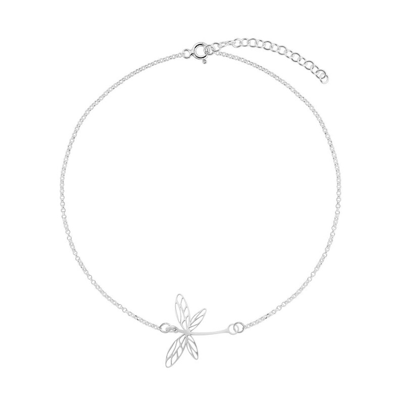 Dragonfly Anklet, Gold Plated Sterling Silver Ankle Bracelet, Laser Cut Firefly Charm Anklet ...