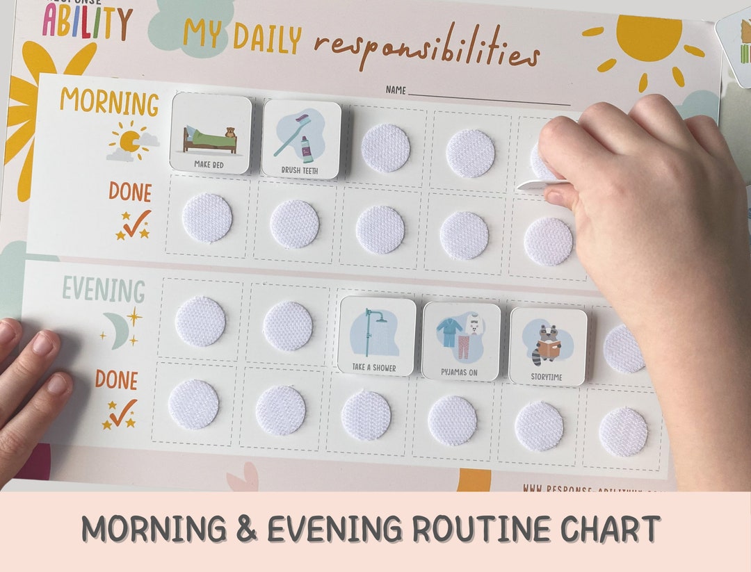 Daily Routine Chart, School Routine Chart, Kids Daily Responsibilities ...