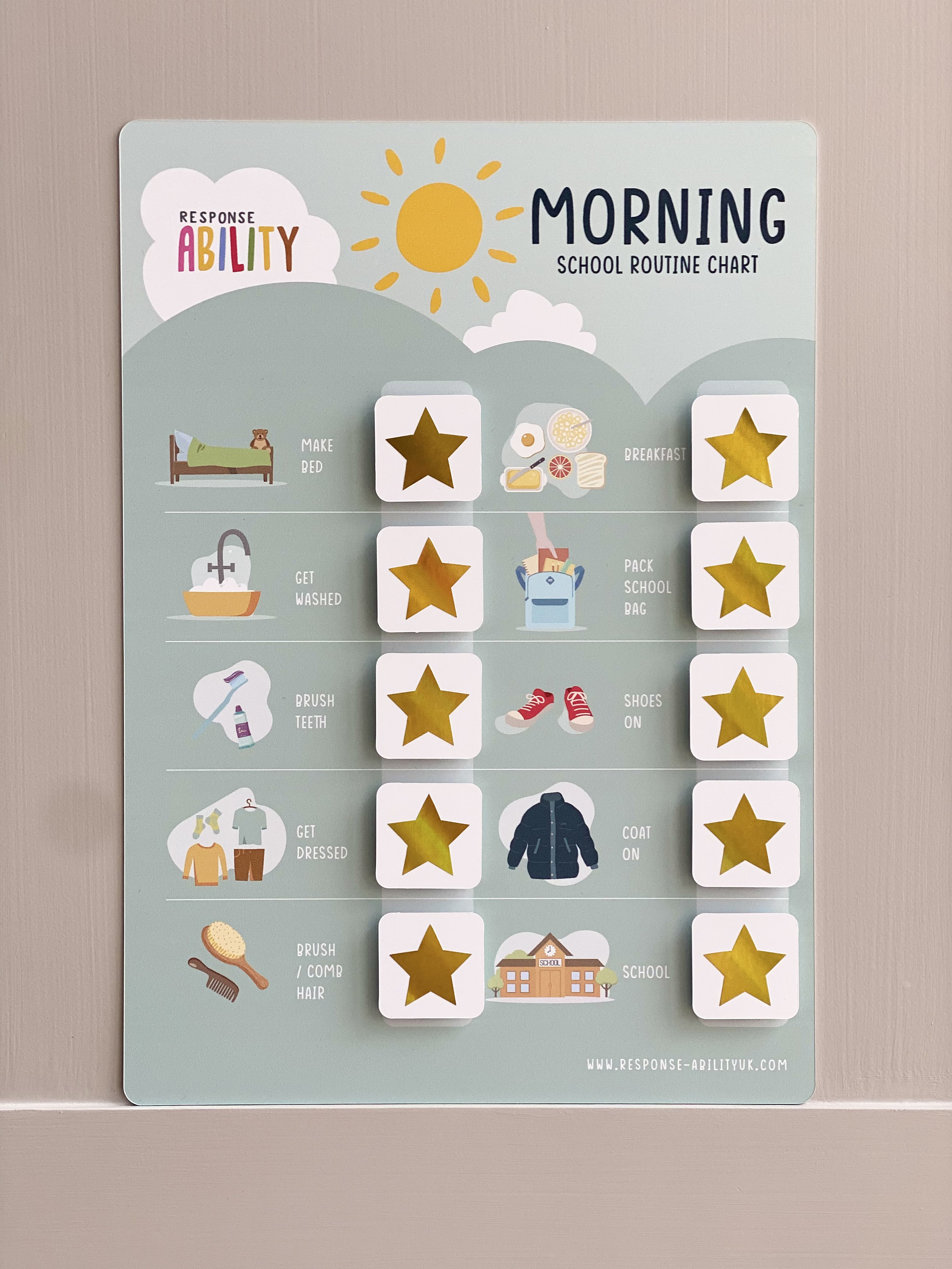 Daily School Routine, Star Chart for Kids , Children's Reward Chart ...