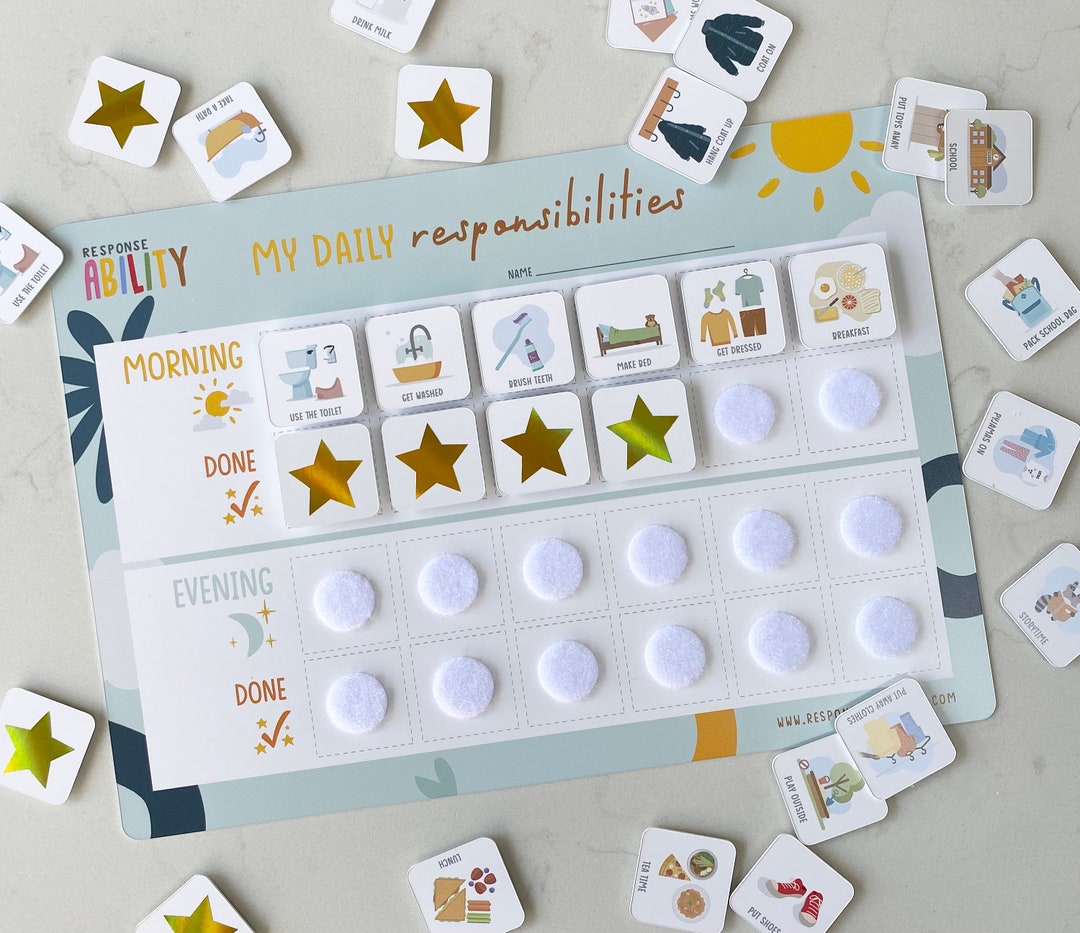 Reward Chart for Children, Autism Resources, Morning and Evening ...