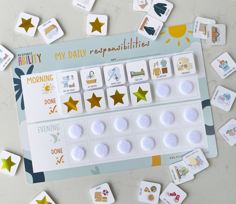 Reward Chart for Children Autism Resources Morning and - Etsy UK