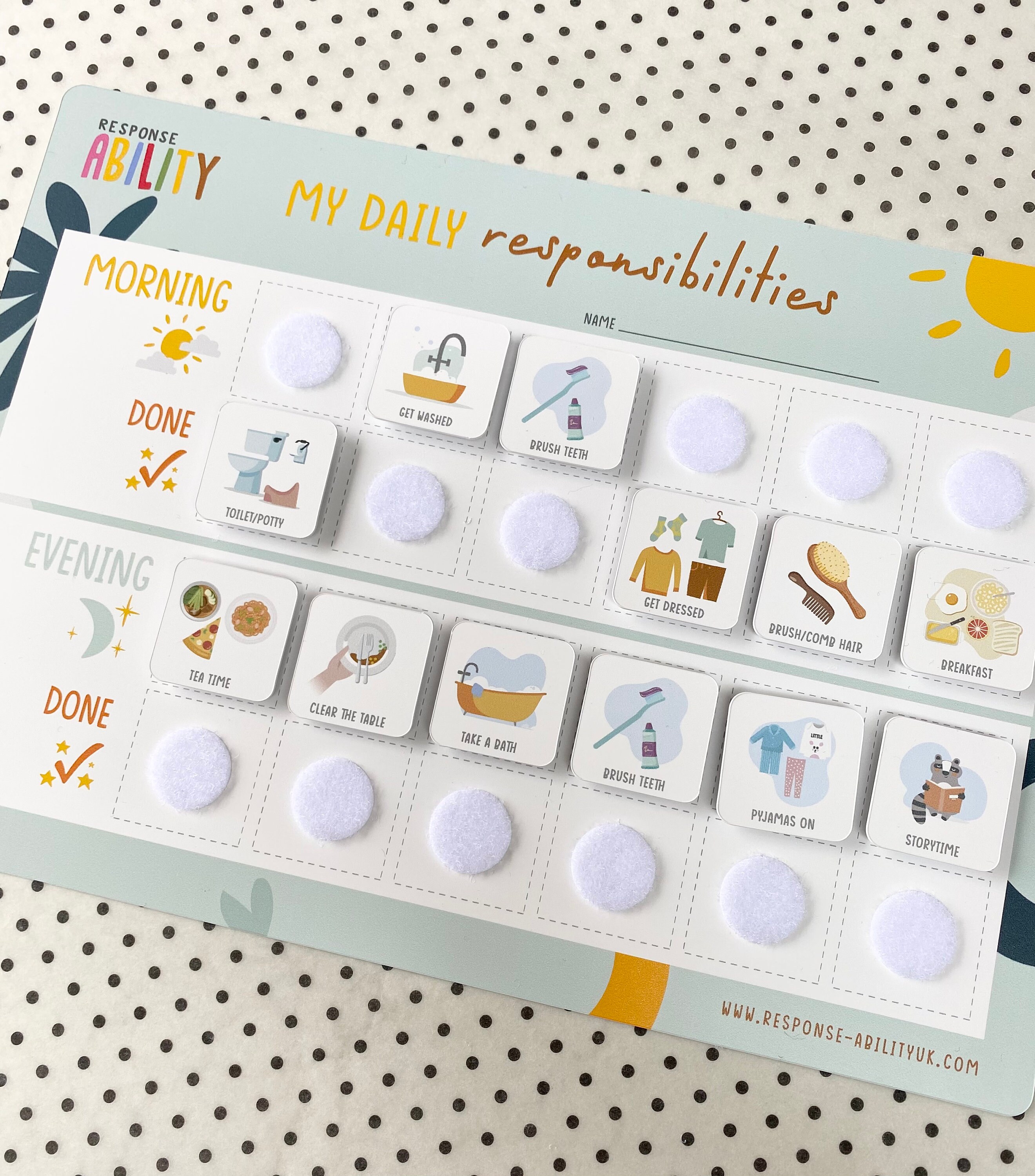 Kids Daily Responsibilities Chart, HAND MADE, Daily Routine, Chore ...