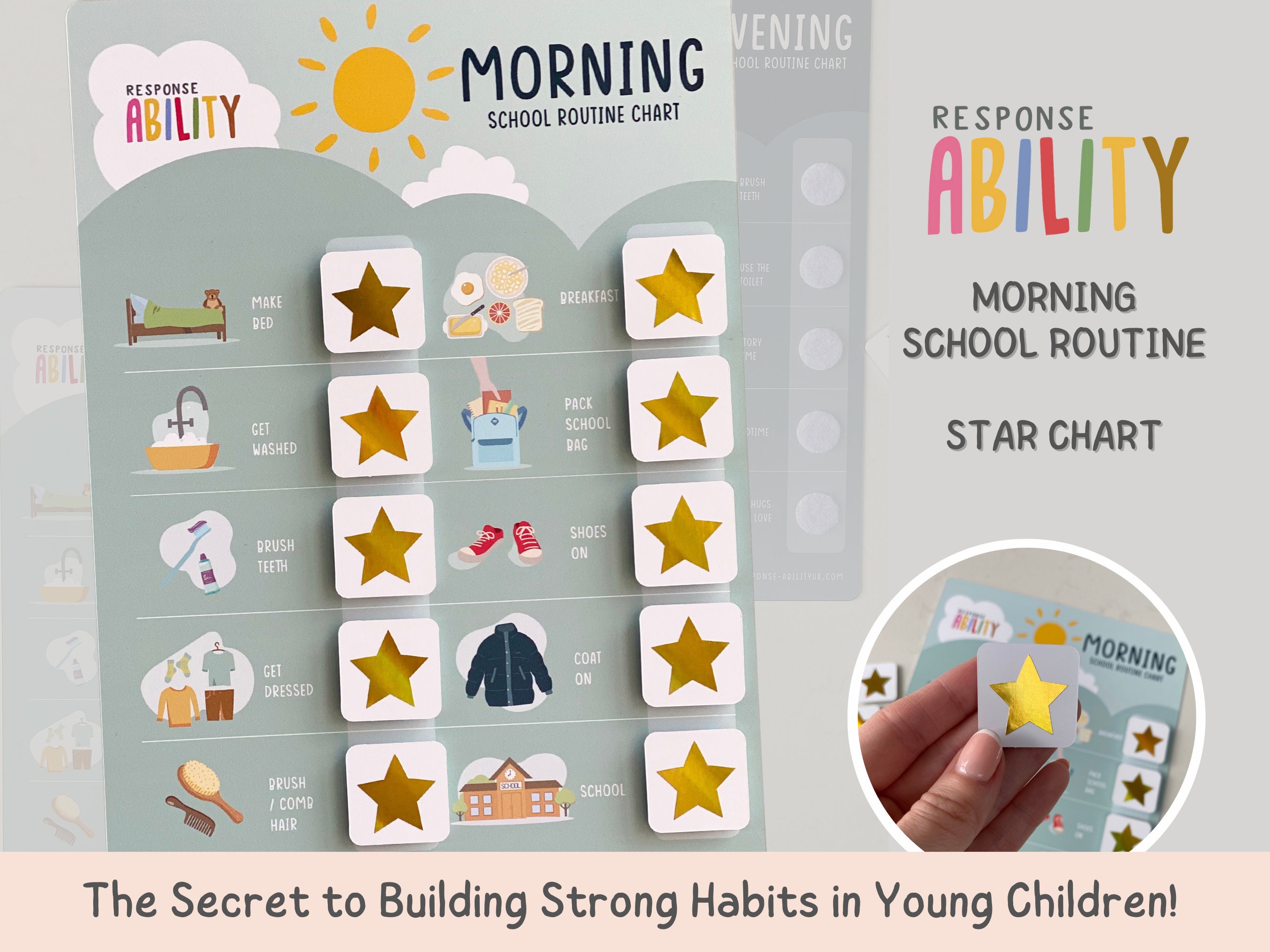 School Morning Routine Chart for Kids Star Chart Reward - Etsy