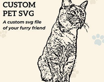 Custom Pet SVG & PNG, Pet Portrait Digital Download Svg File for Cricut ...
