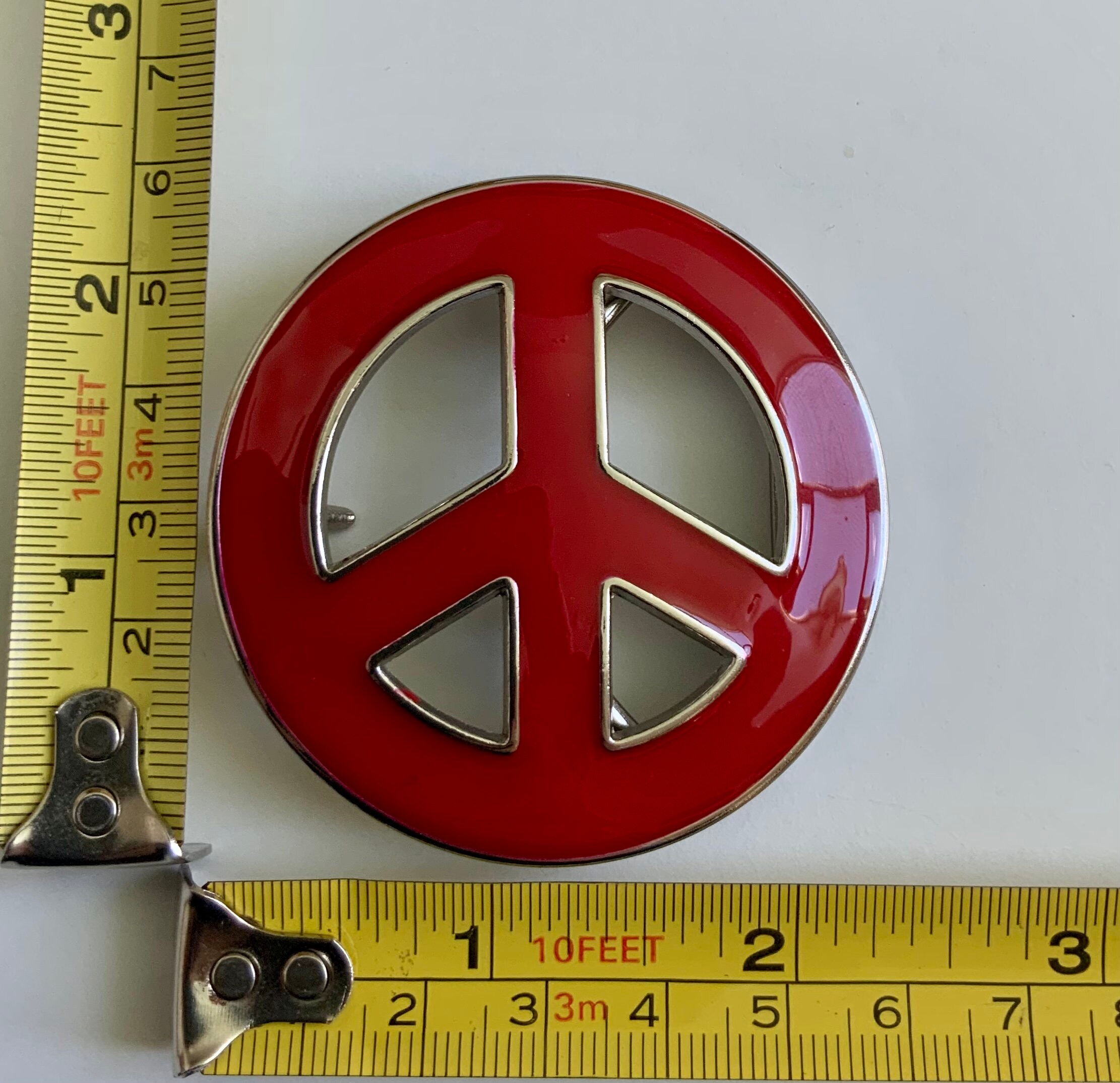 Vintage 60s 70s Style Peace Sign Interchangeable Belt Buckle - Etsy