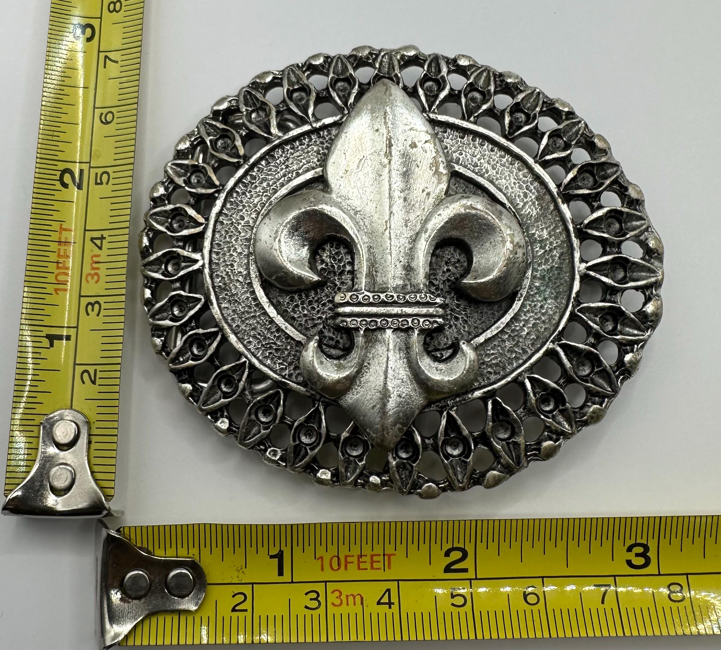 Vintage Fleur De Lys Belt Buckle, Interchangeable Belt Buckle, Leather ...