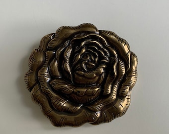 Vintage Antique Brass Rose Belt Buckle | Etsy