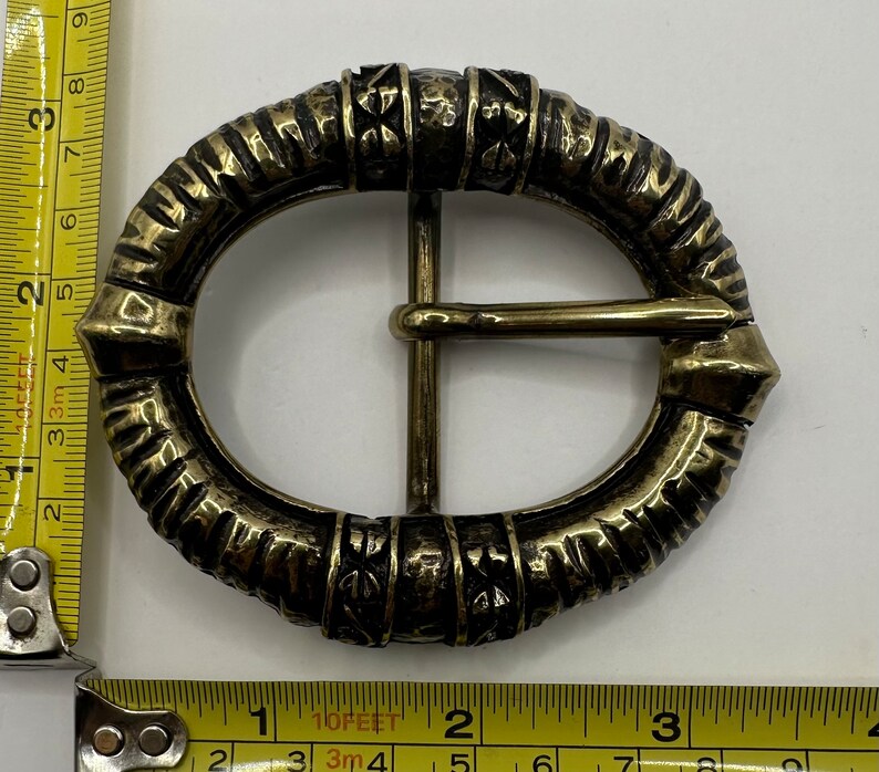 Heavy Oval Italian Made Gaudy Bohemian Hippie Centre Bar Belt Buckle ...