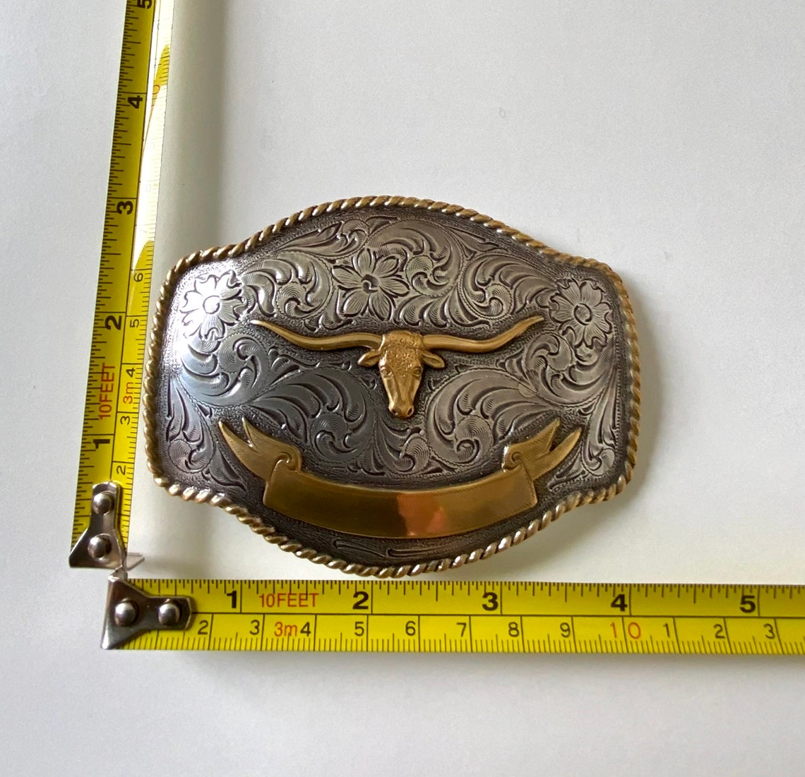 High Quality Western Longhorn Belt Buckle Floral Engravings Bull Head ...