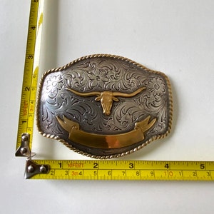 High Quality Western Longhorn Belt Buckle Floral Engravings Bull Head ...