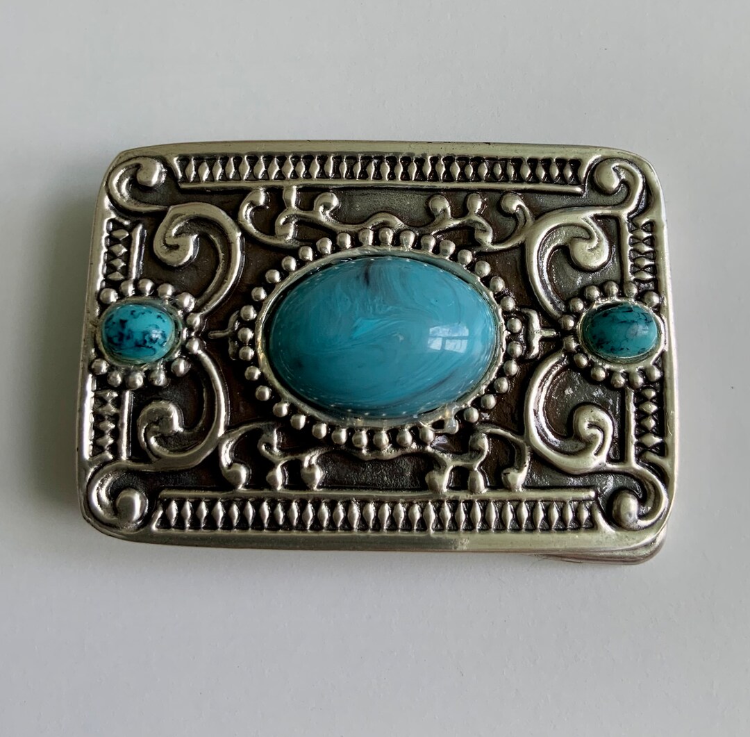 Rectangle Vintage Interchangeable Belt Buckle With Engraved Filigreed ...