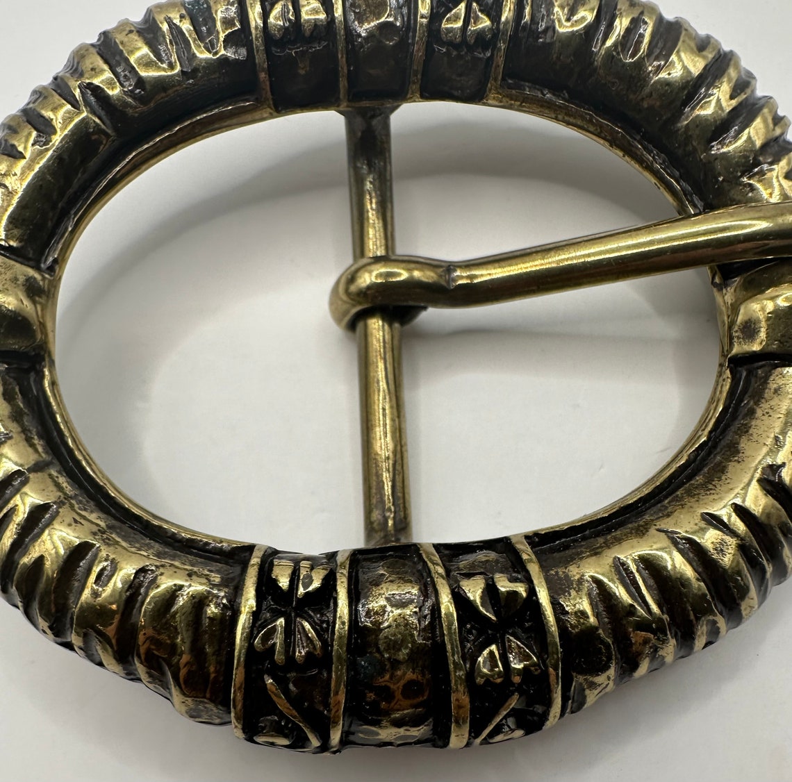 Heavy Oval Italian Made Gaudy Bohemian Hippie Centre Bar Belt Buckle ...