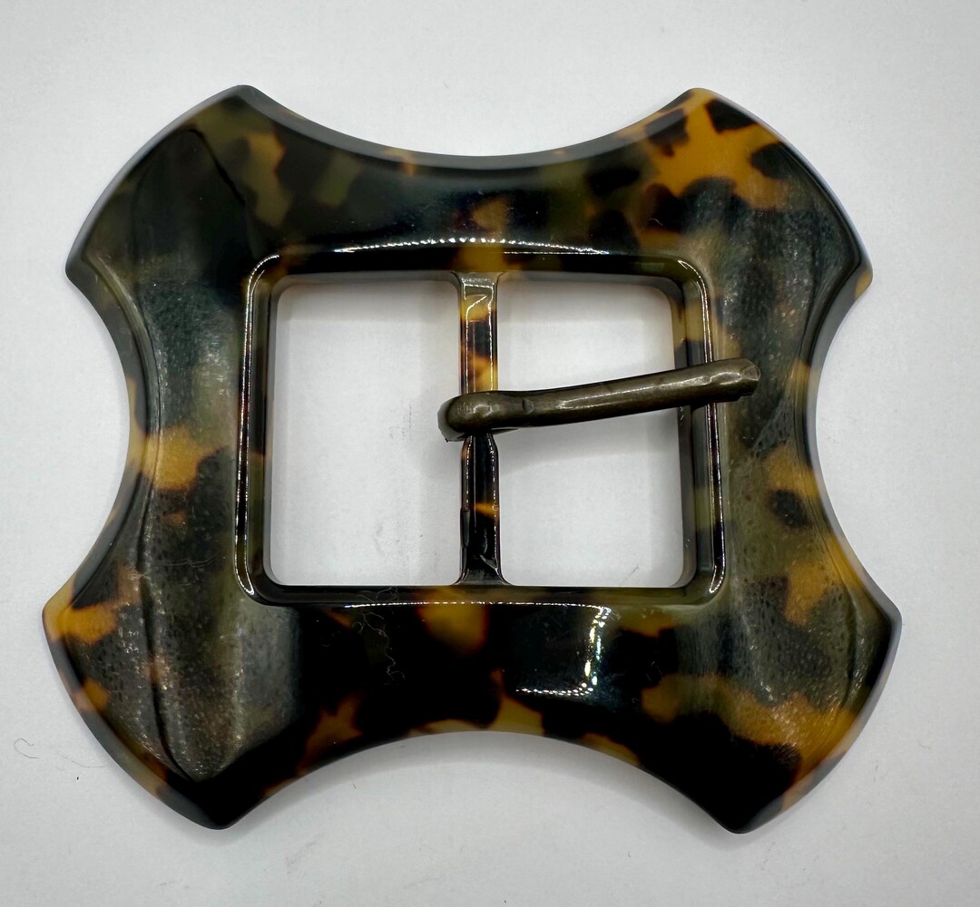 Large Unique Shaped Tortoise Shell Belt Buckle Interchangeable Centre ...