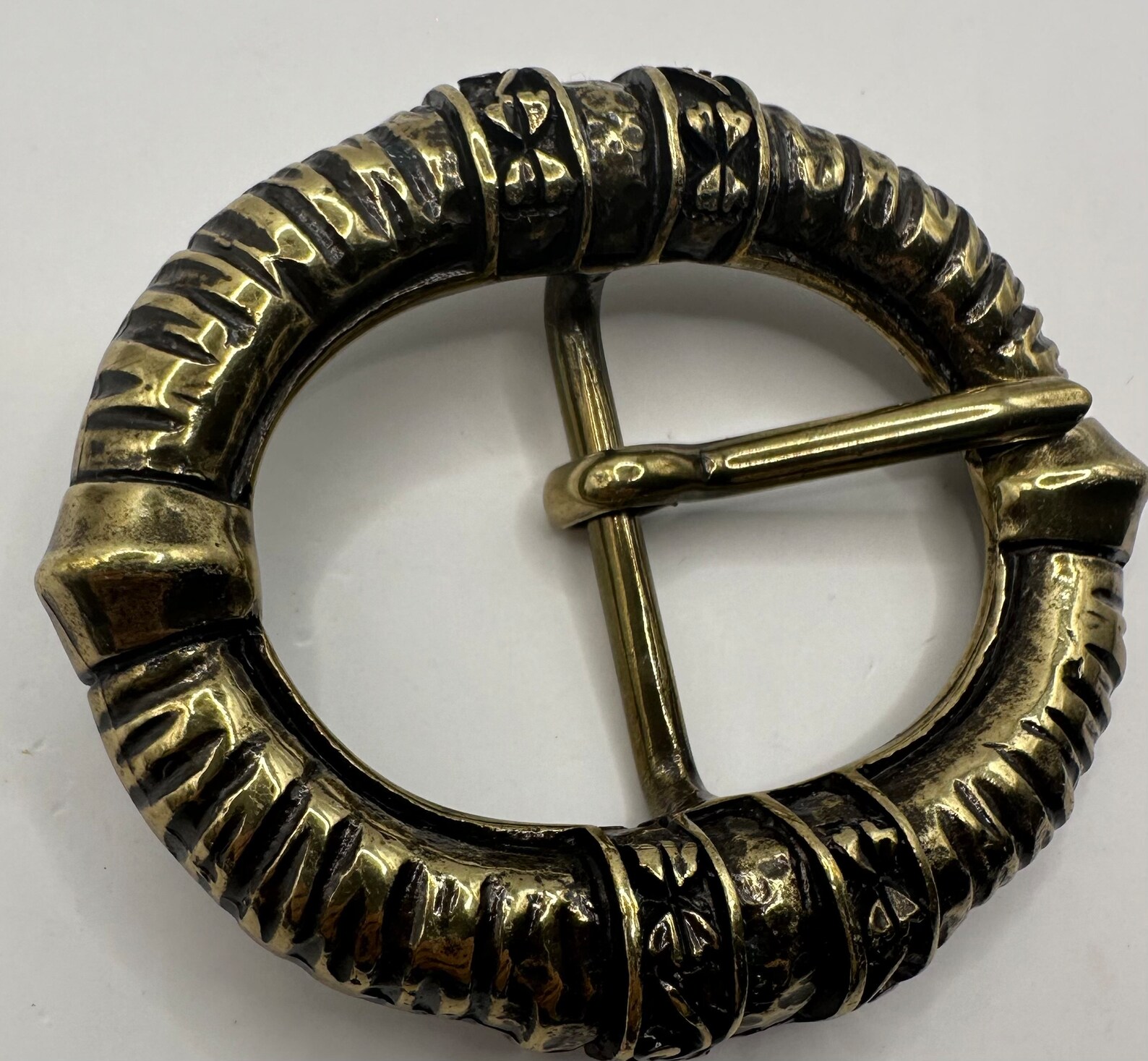 Heavy Oval Italian Made Gaudy Bohemian Hippie Centre Bar Belt Buckle ...