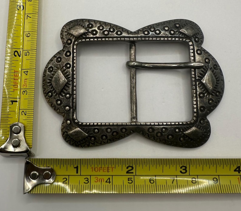 Unique Scalloped Vintage Interchangeable Centre Bar Belt Buckle Pattern ...