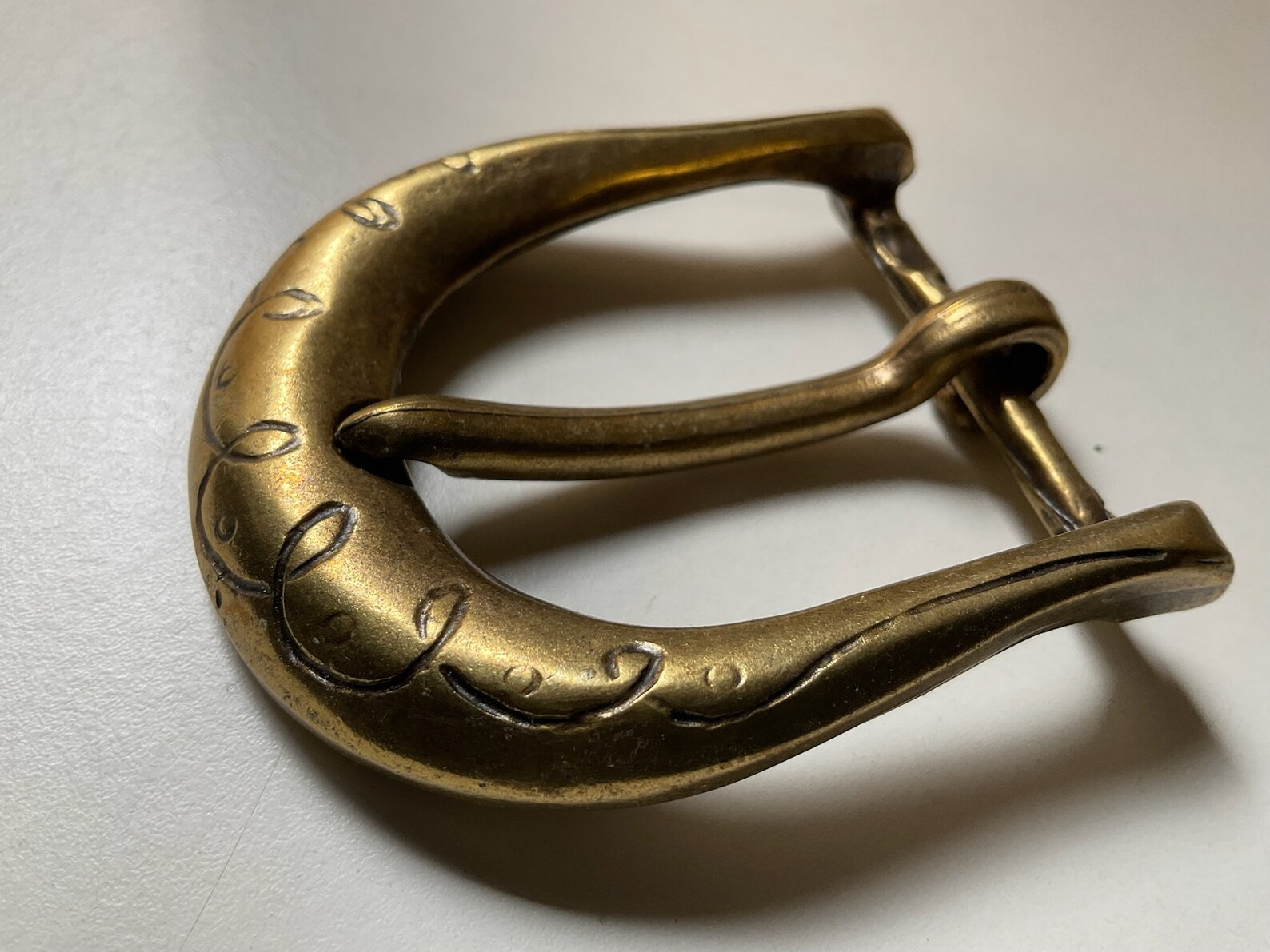 Vintage,viking,saxon Belt Buckle Engraved Loop Detail.old Brass. - Etsy