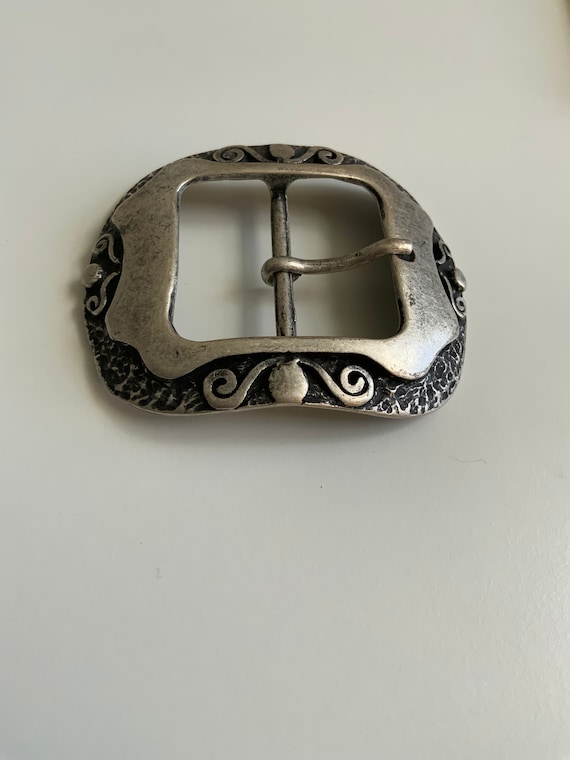 Italian Old Silver Plating Centre Bar Belt buckle. go… - Gem