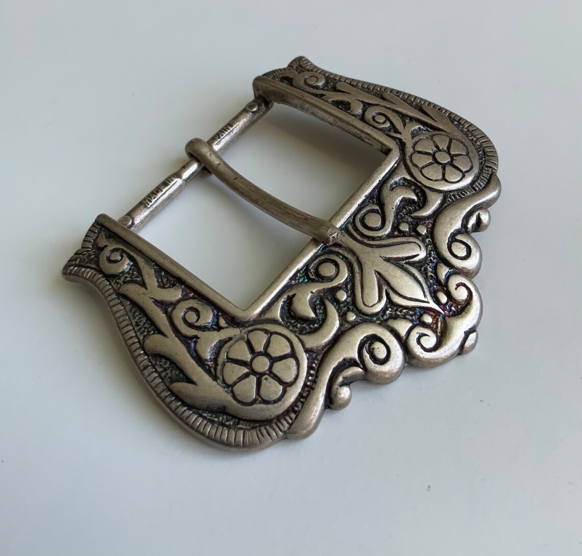 Rare,vintage,castilian,sculpted Floral&vine Belt Buckle. Italian Old ...