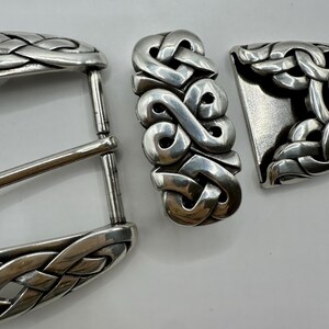 Vintage Celtic Inspired Western 3 Piece Belt Buckle Set ...