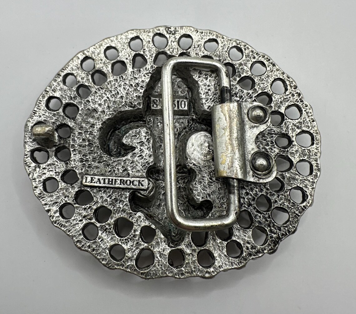 Vintage Fleur De Lys Belt Buckle, Interchangeable Belt Buckle, Leather ...