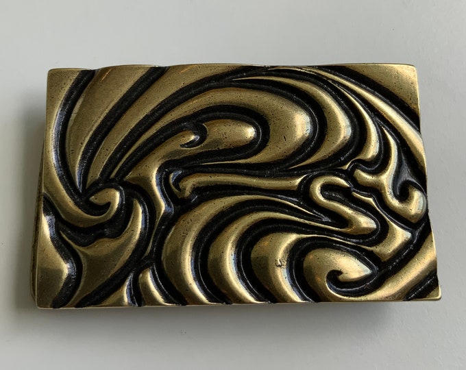 Op Art Retro Groovy 70s Rectangular Belt Buckle Antique Brass - Etsy
