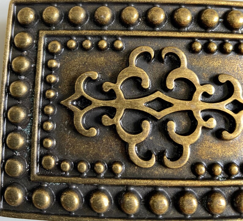Vintage Interchangeable Rectangular Belt Buckle With Round Studs and ...