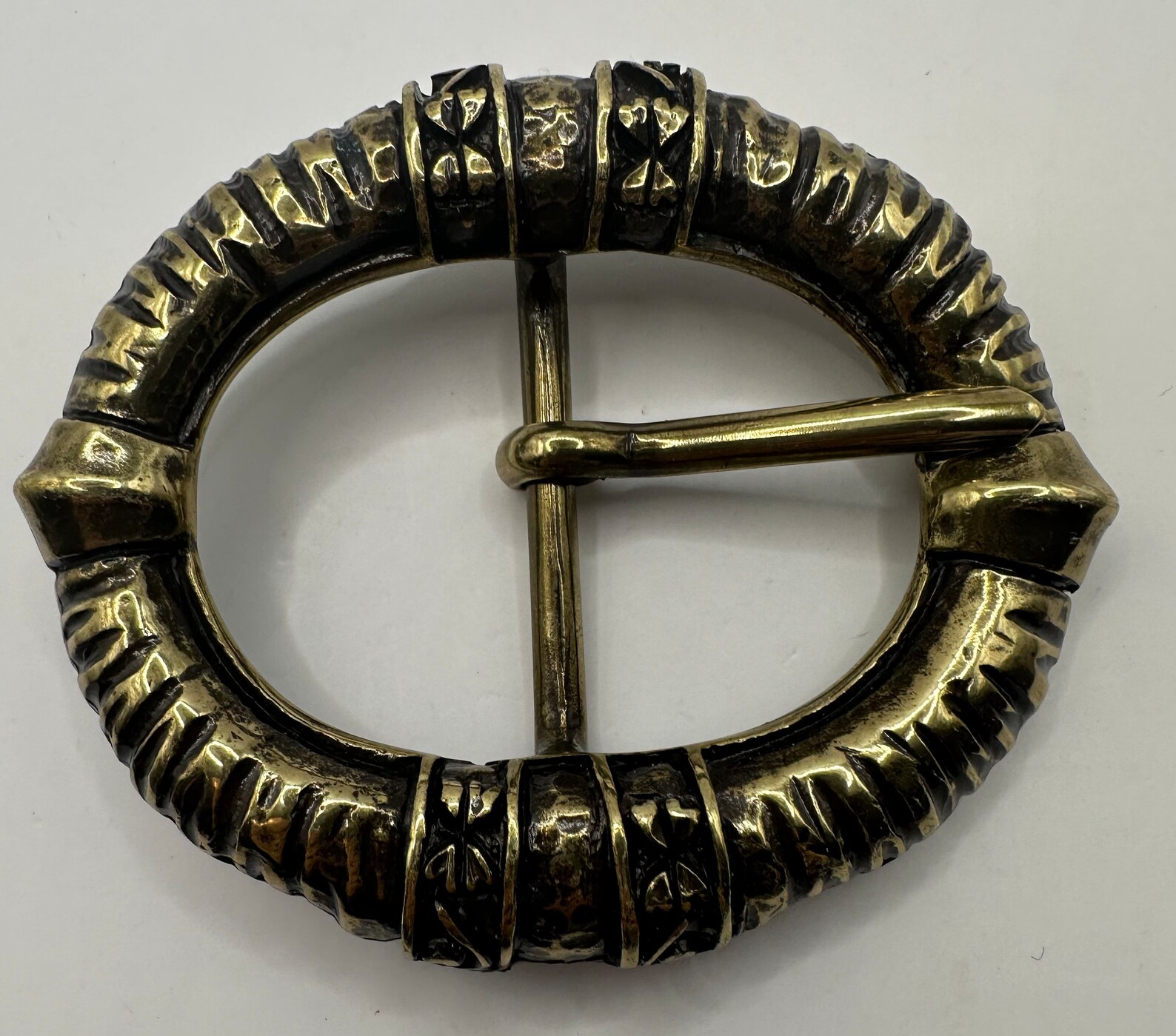 Heavy Oval Italian Made Gaudy Bohemian Hippie Centre Bar Belt Buckle ...