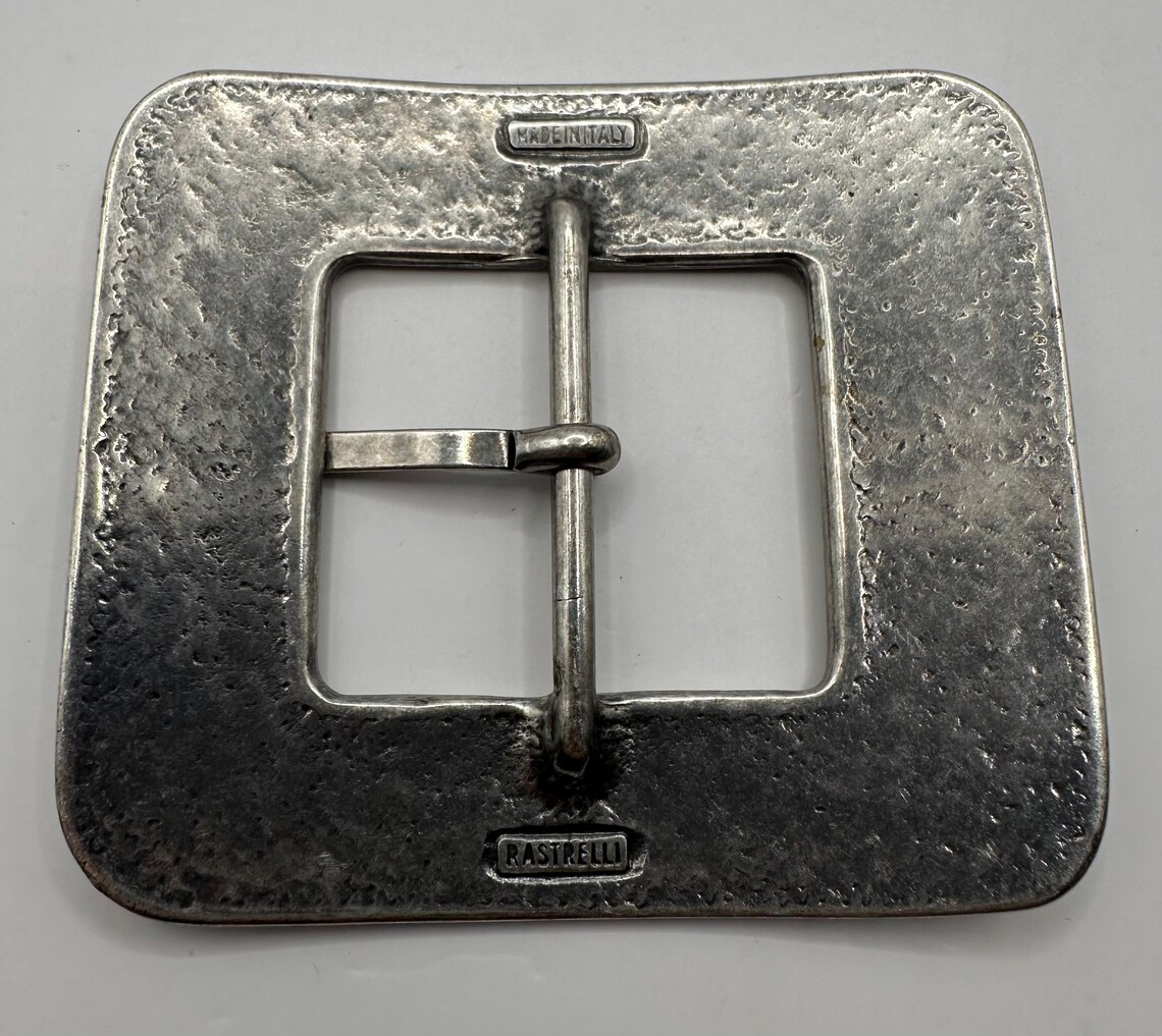 Vintage Interchangeable Rounded Edge Square Centre Bar Belt Buckle Hand ...