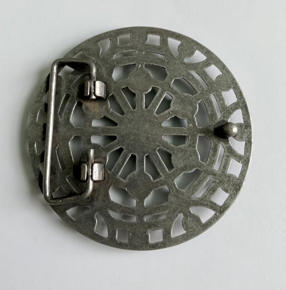 Round Circular Vintage Belt Buckle Geometric Cutouts … - Gem
