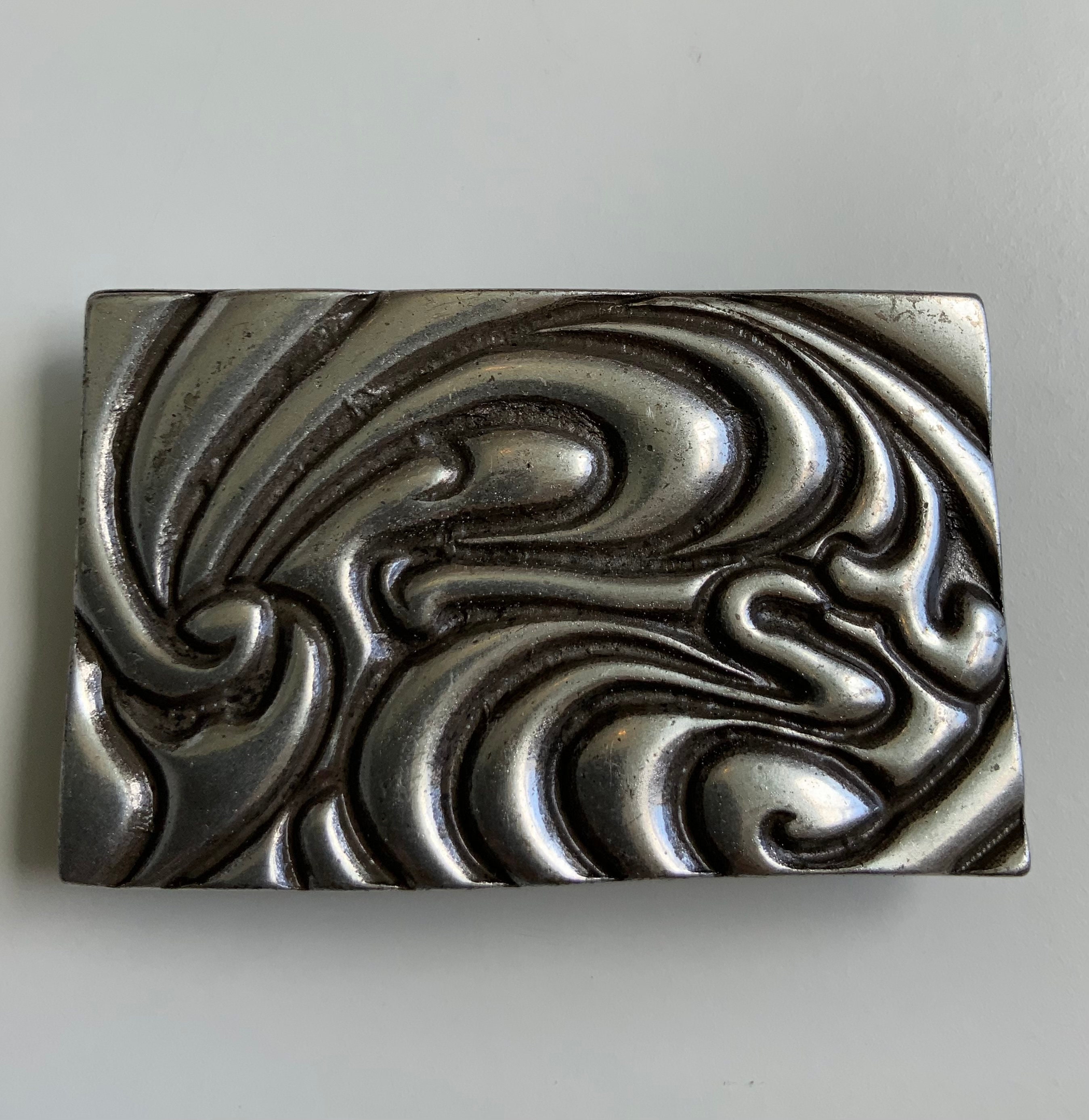 Op Art Retro Groovy 70s Rectangular Belt Buckle Antique Nickel - Etsy