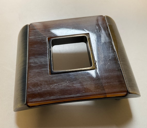 Italian Military Shape Trophy Belt Buckle Epoxy Resin… - Gem