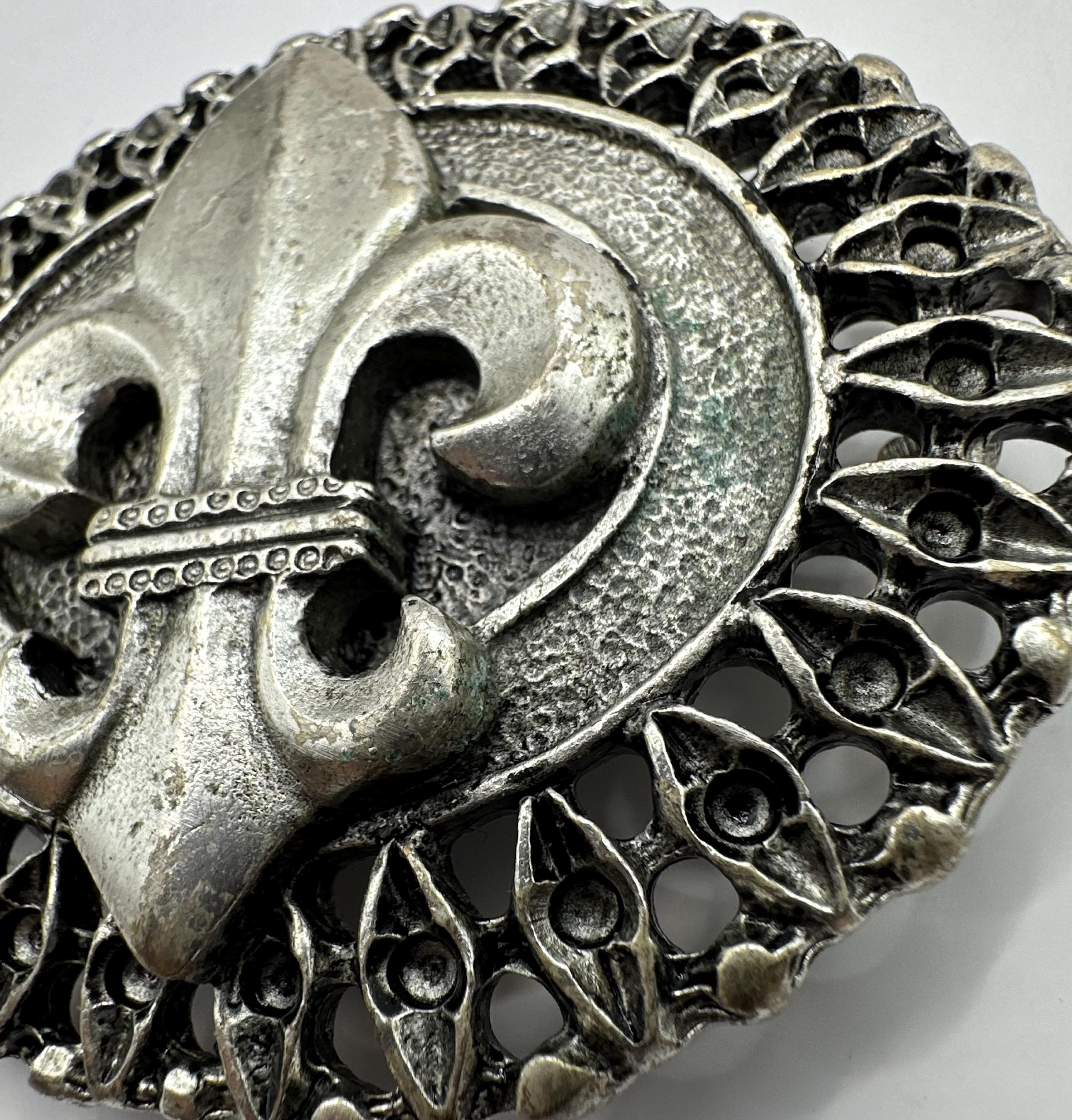 Vintage Fleur De Lys Belt Buckle, Interchangeable Belt Buckle, Leather ...