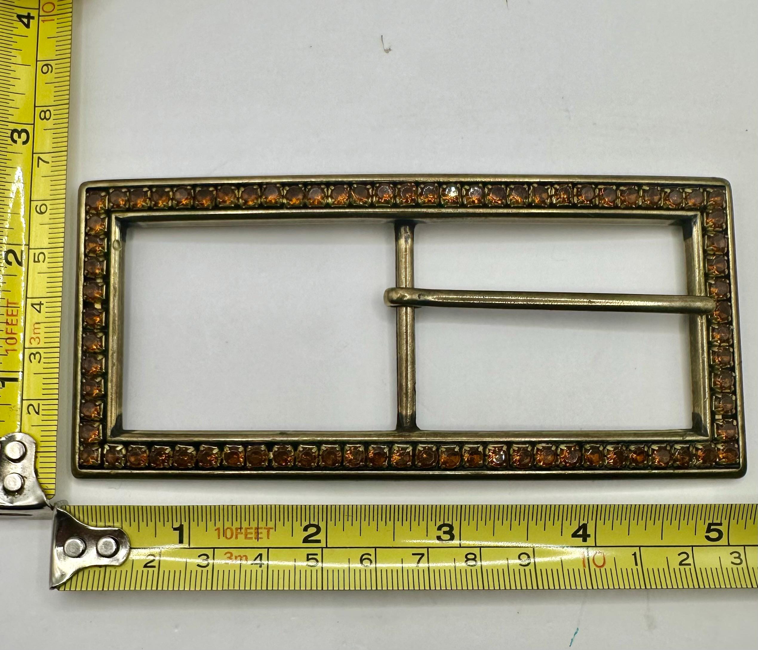 Vintage Long Rectangular Interchangeable Belt Buckle Centre Bar Orange ...