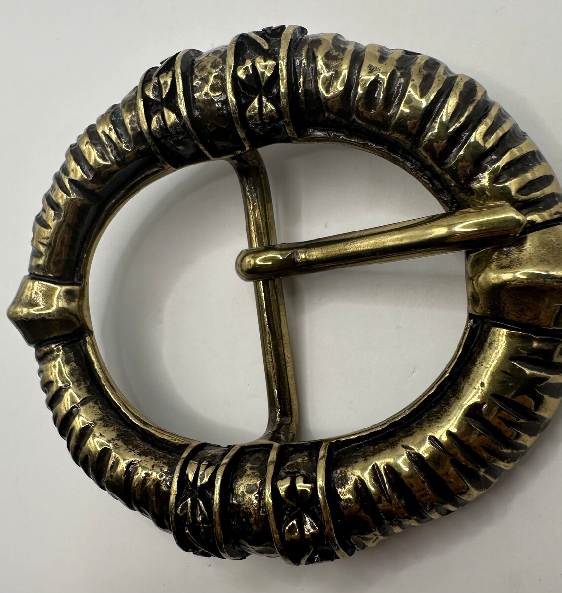 Heavy Oval Italian Made Gaudy Bohemian Hippie Centre Bar Belt Buckle ...