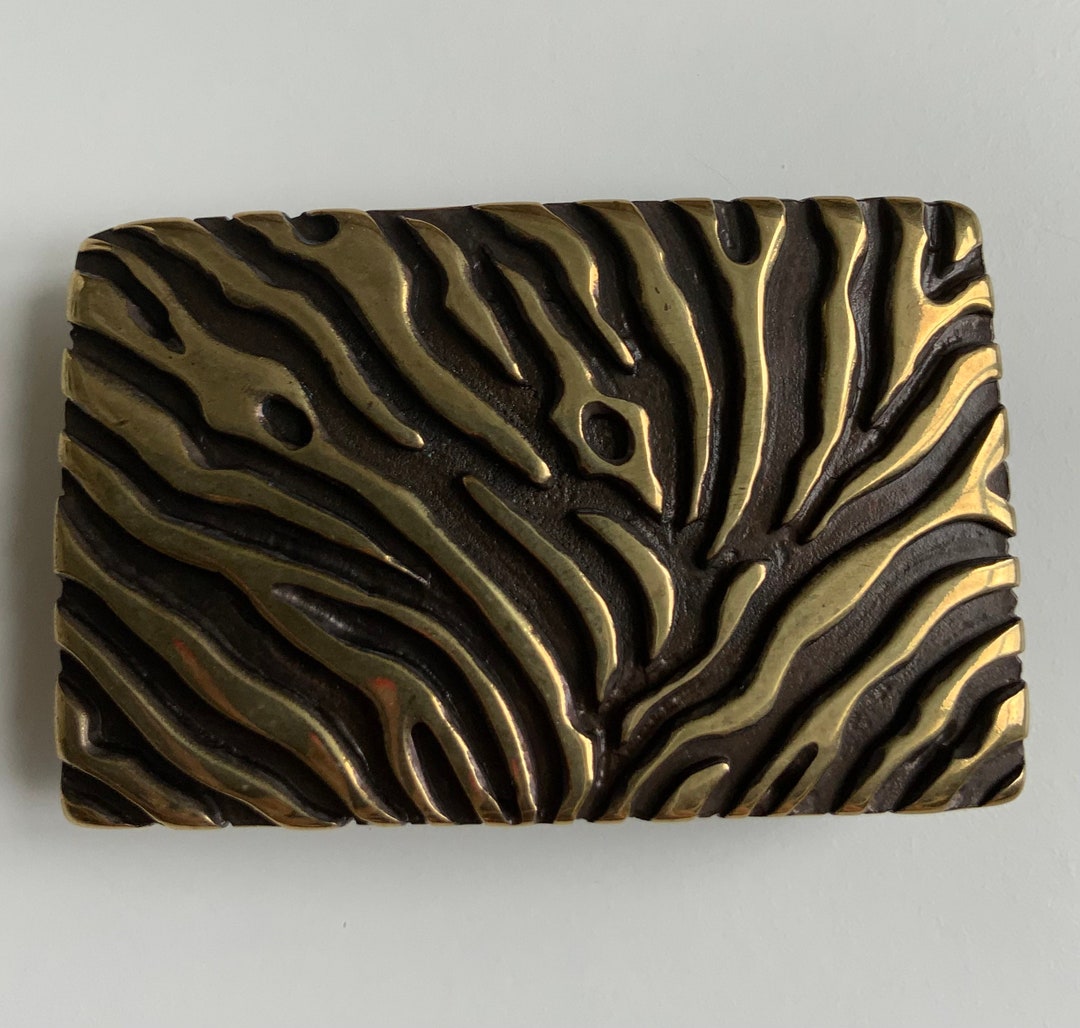 Rad Zebra Pattern Vintage Belt Buckle Jungle Bohemian Antique Brass ...