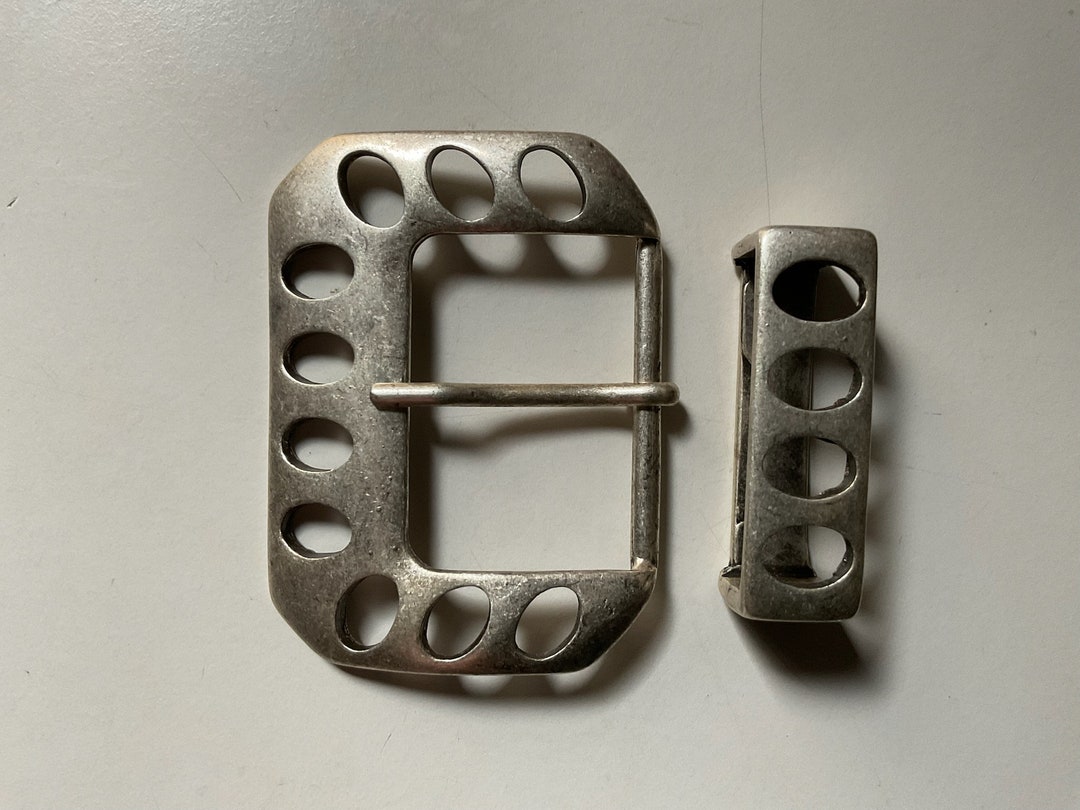 Vintage,end Bar Belt Buckle & Loop.perforated Oval Holes .italian.old ...
