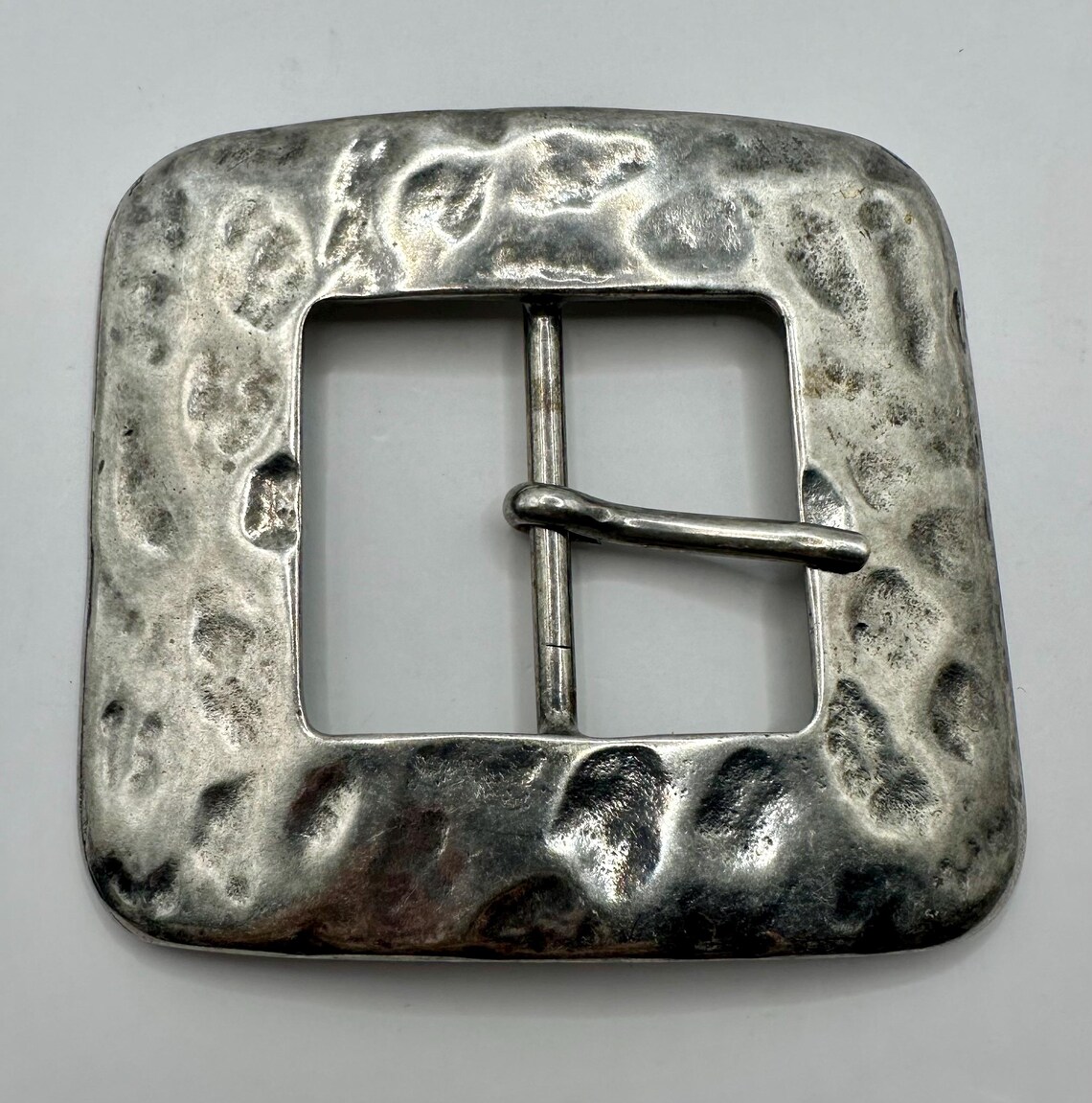 Vintage Interchangeable Rounded Edge Square Centre Bar Belt Buckle Hand ...